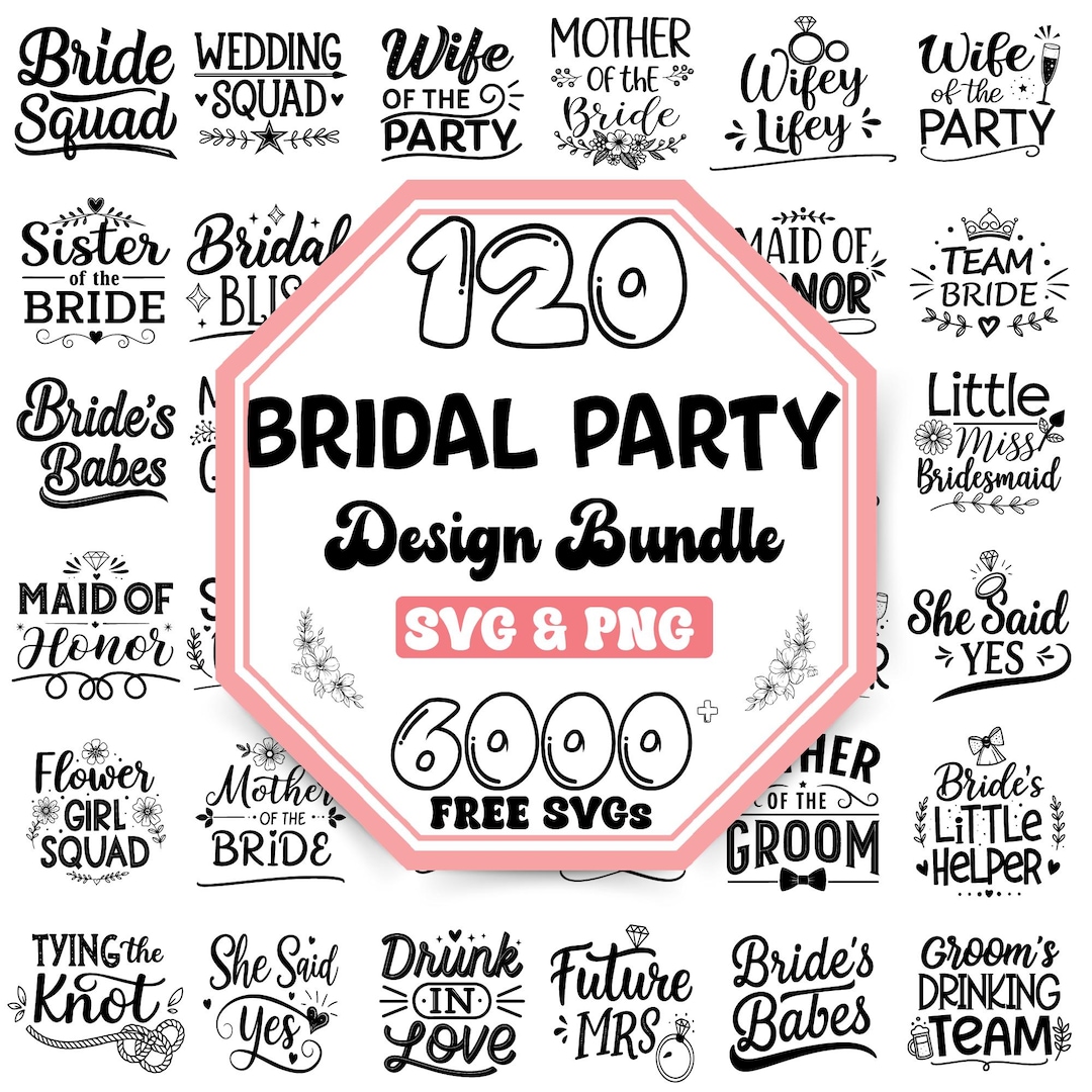 Bridal Party SVG Bundle: Wedding Design Graphics (digital Download) - Etsy