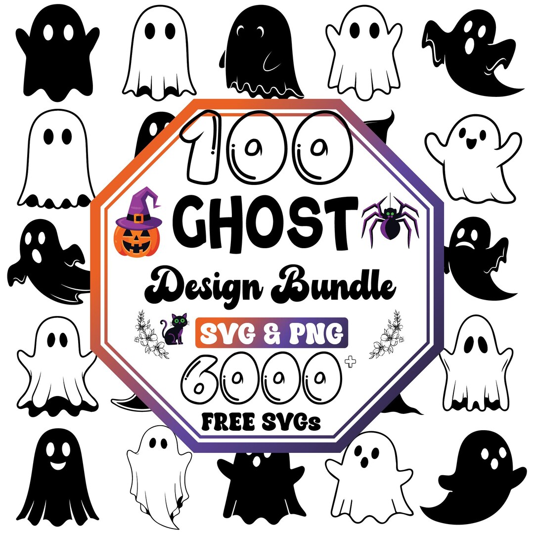 Retro Ghost SVG Bundle: Spooky Halloween Designs (digital Download) - Etsy