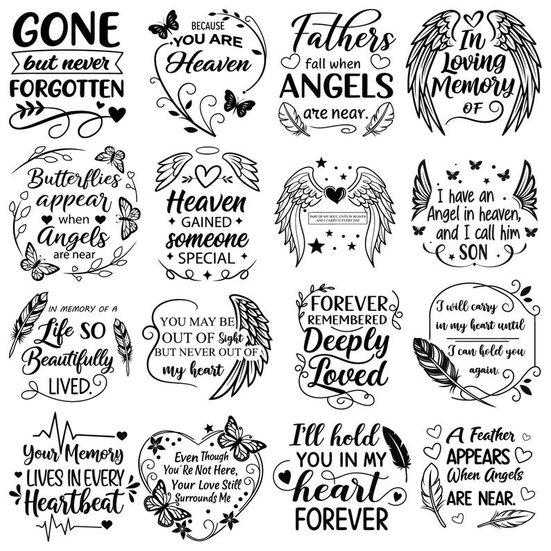 Memorial SVG Bundle: Memory Quotes (digital Download) - Etsy