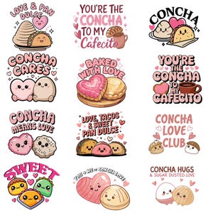 30 Concha Valentine's SVG Bundle: Mexican Pan Dulce Designs (digital ...
