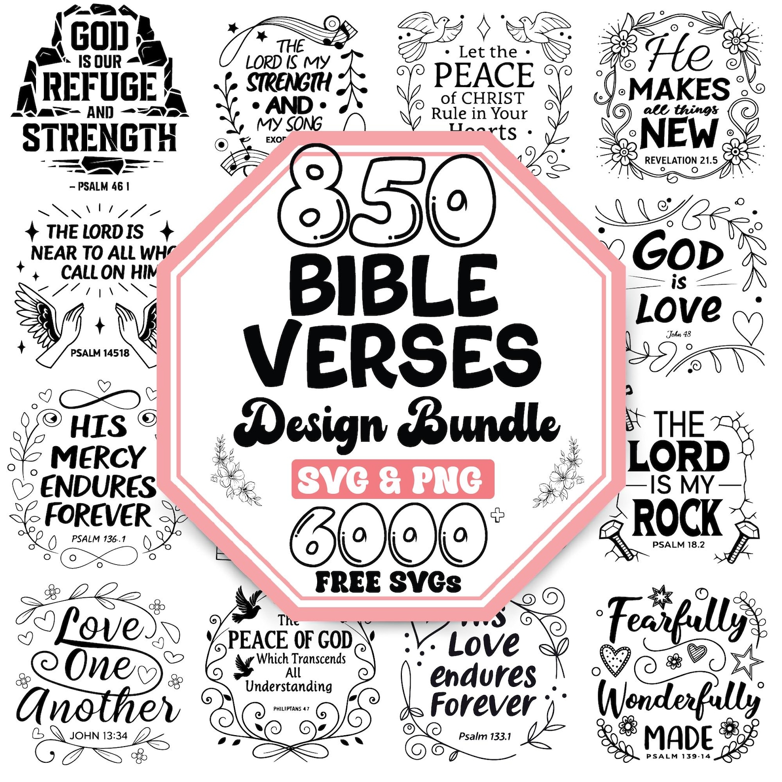 Bible Verse SVG Bundle: Christian Scripture Designs (digital Download ...