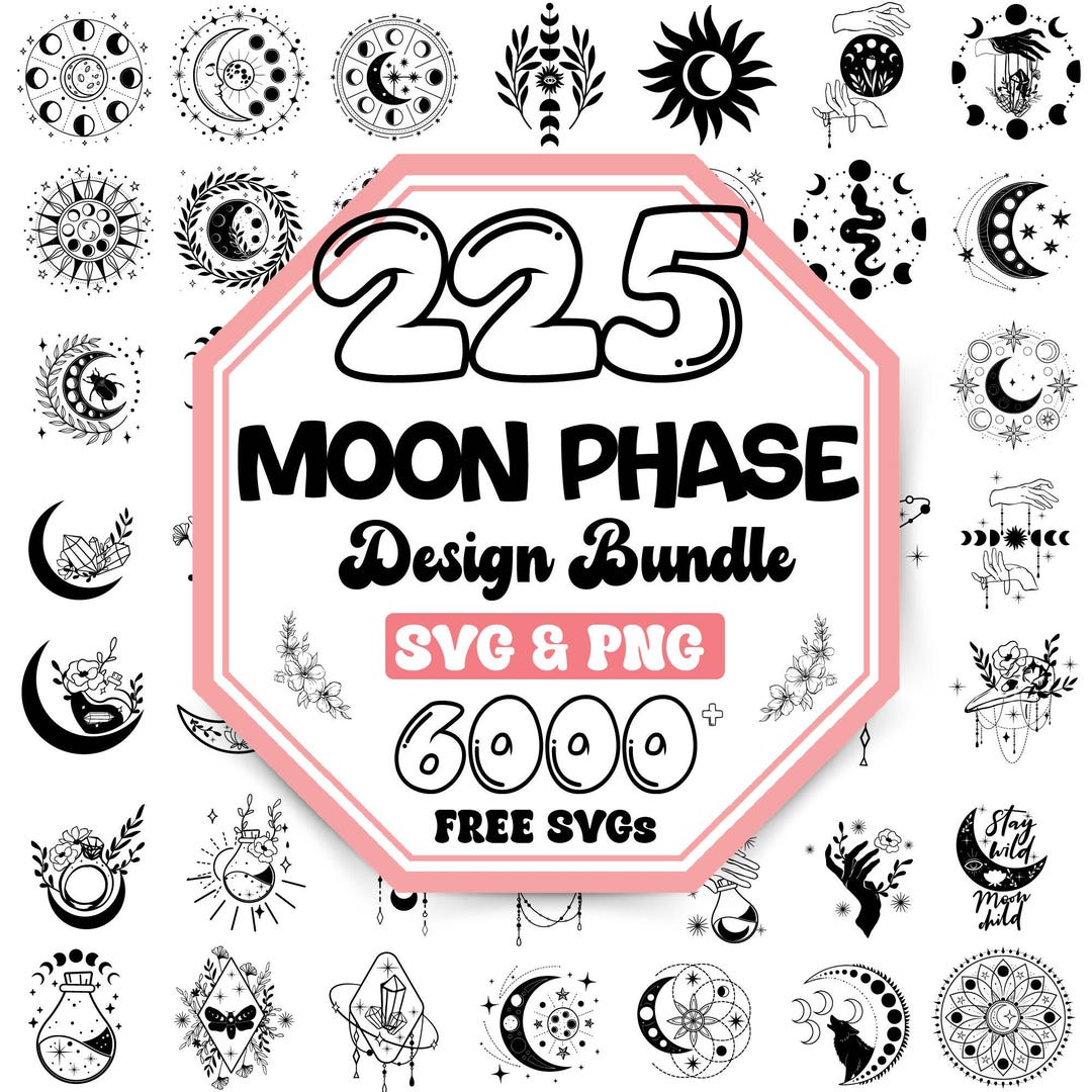 Moon Phase Svg Bundle | Its Just a Phase Svg | Crescent Moon Svg | Moon ...