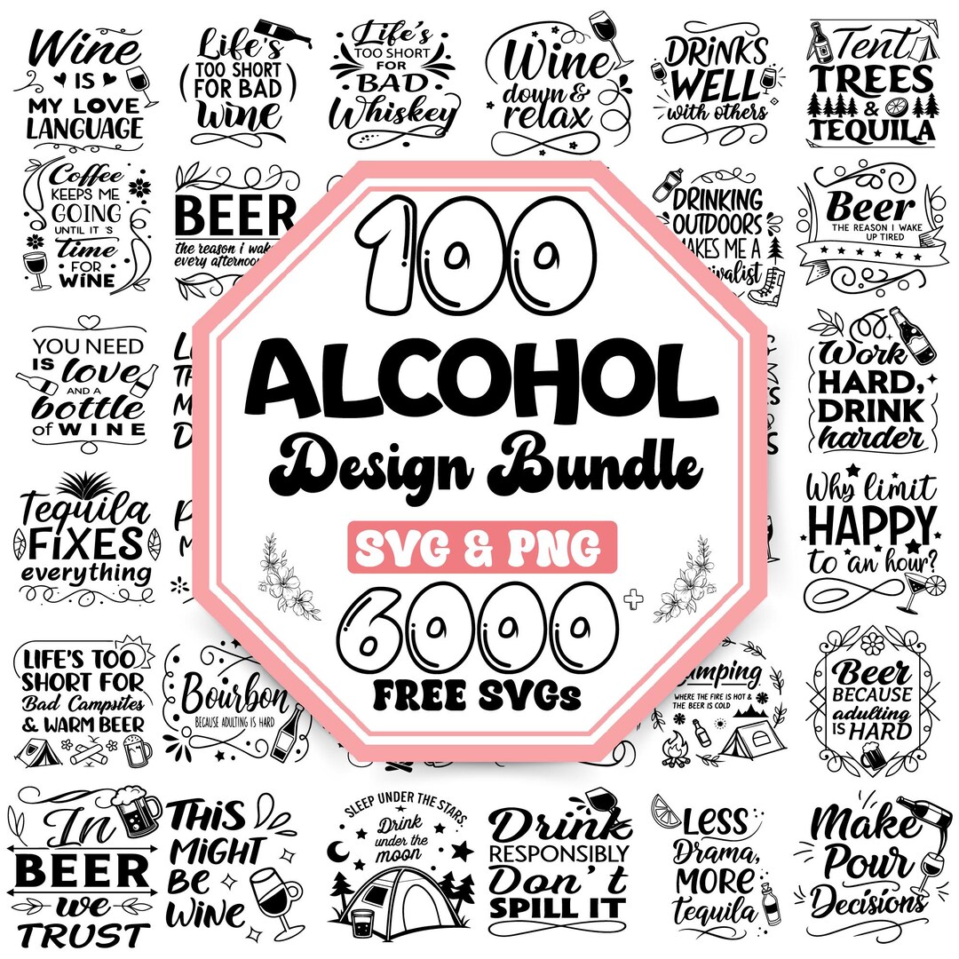 Alcohol SVG Design Bundle: Funny Drinking Quotes (digital Download) - Etsy