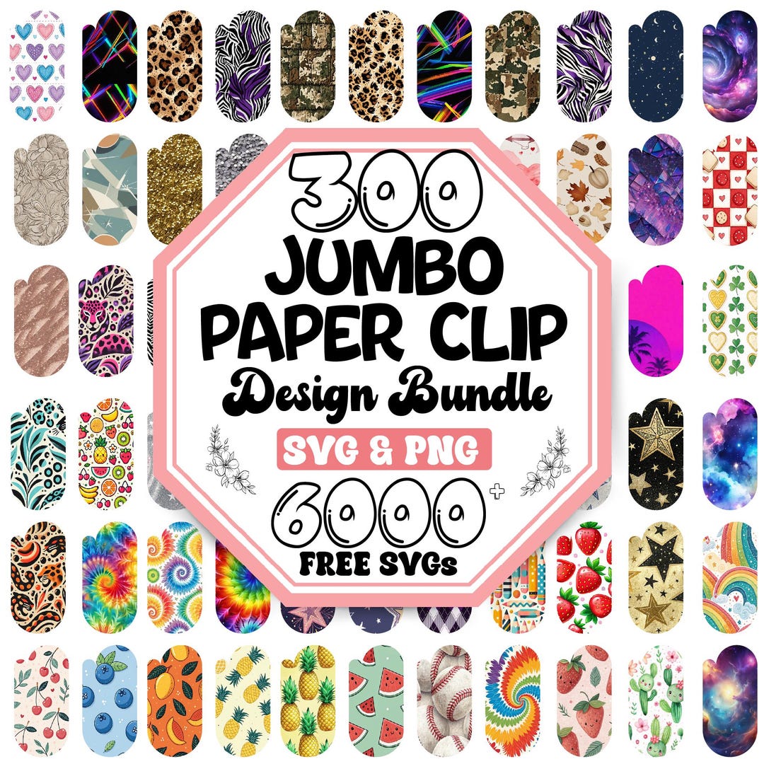 Jumbo Paper Clip Bookmark Svg Bundle | Paper Clip Svg | Jumbo Paper ...