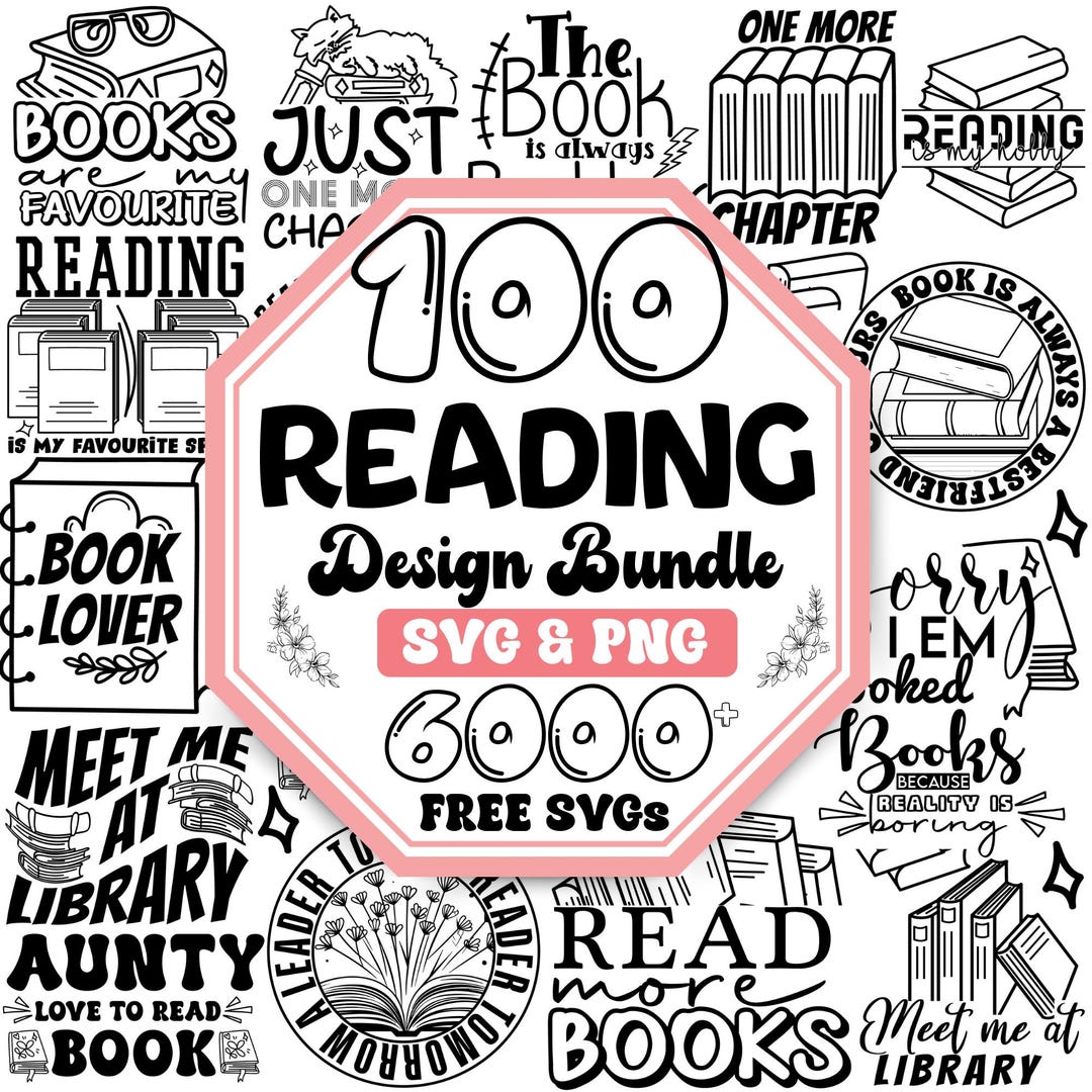 Reading Bundle Designs Svg | Floral Books Svg | Book Lover Svg Bundle ...