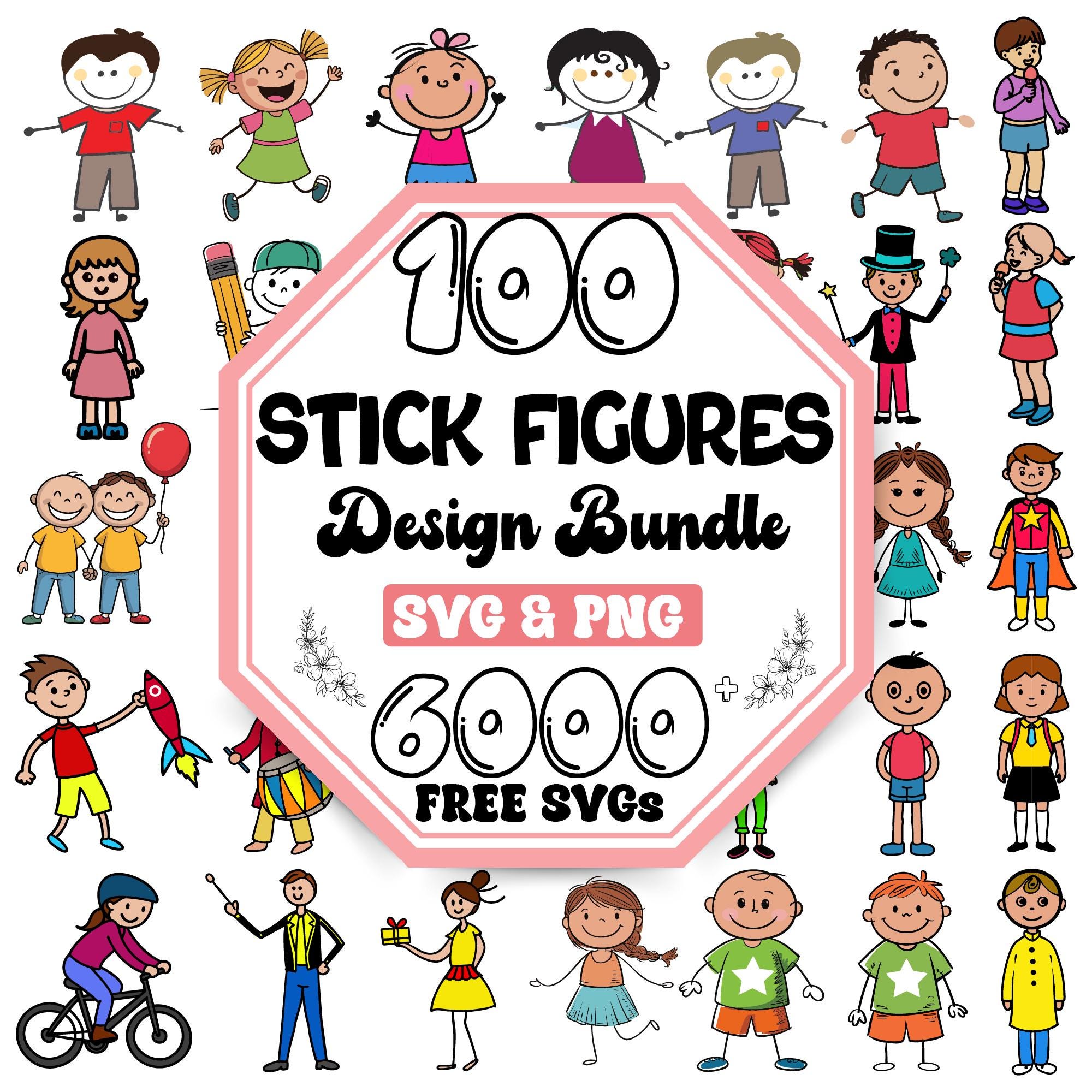 Stick Figures Svg Bundle |stick Figure Family Svg |stick Girl Sign Svg ...
