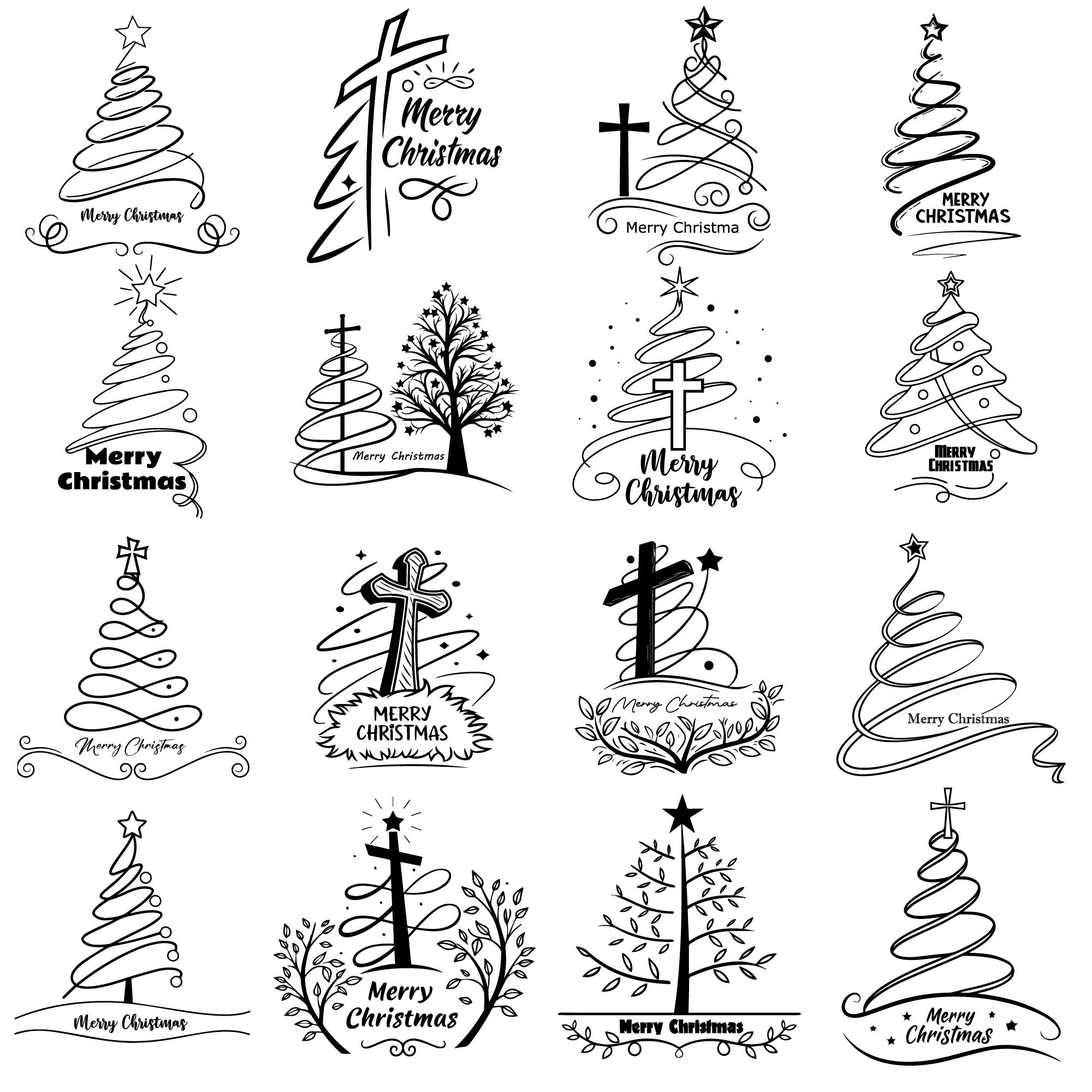 Christmas Tree SVG Bundle: Ornaments, Line Art (digital Download) - Etsy