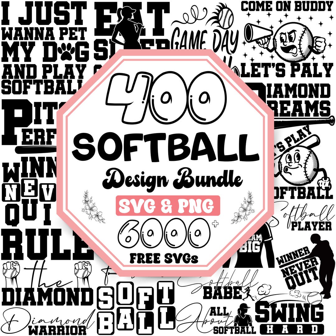 Softball SVG Design Bundle: Mom, Clipart, Cut Files (digital Download ...
