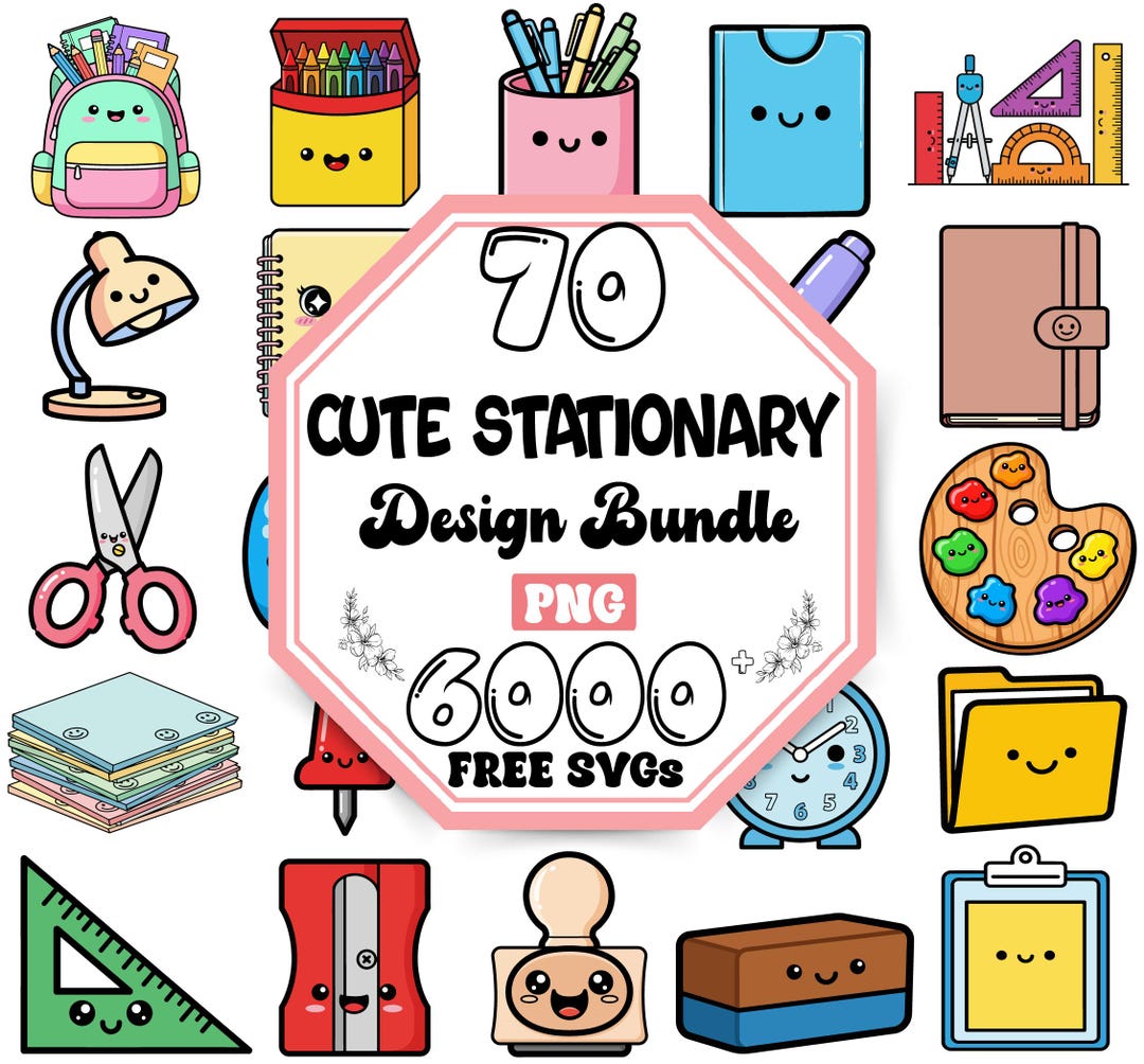Cute Stationery Png Bundle |school Supplies Png |back to School Png ...