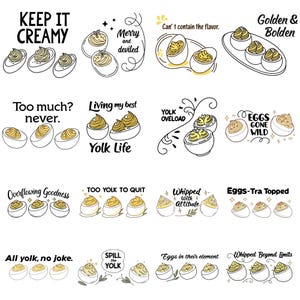 Deviled Egg SVG Bundle | Funny Thanksgiving Designs (digital Download ...