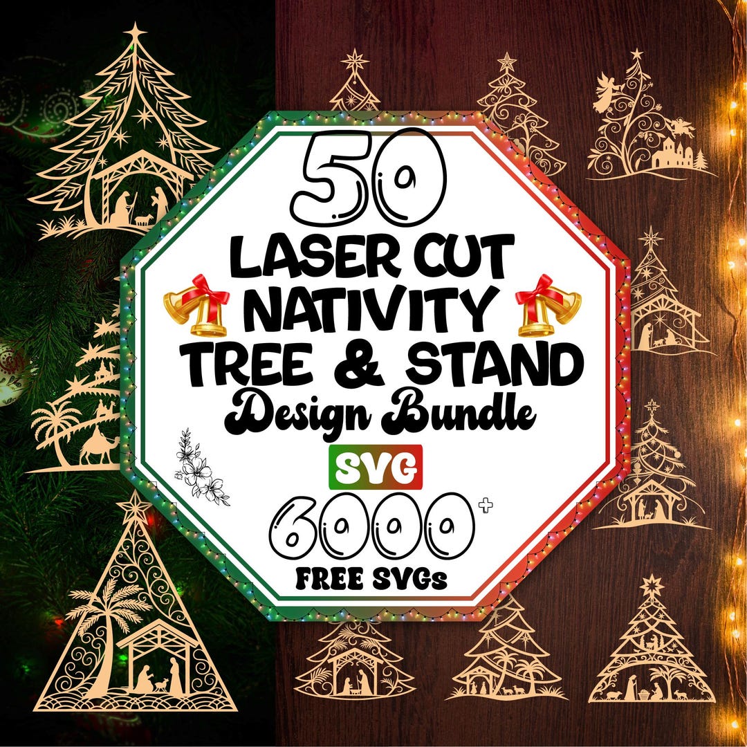 Laser Cut Nativity Tree SVG: Christmas Ornament File (digital Download ...