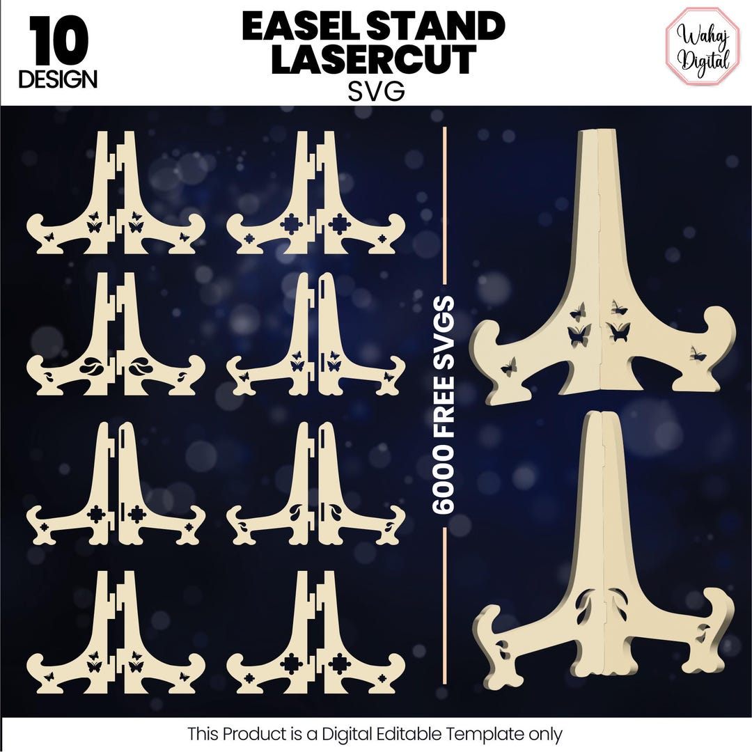 Easel Stand Svg Bundle Laser Cut File |frame Holder Svg |plate Stand ...