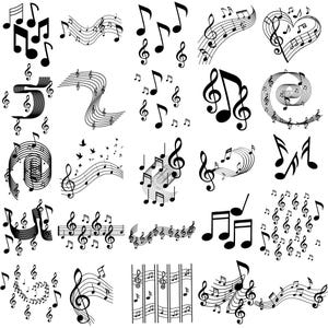 Music Notes SVG Bundle: Guitar, Treble Clef, Dancing Notes (digital ...