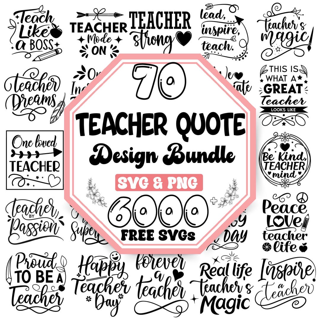 Teacher Quotes Svg Bundle |teaching Vibes Svg |back to School Svg ...