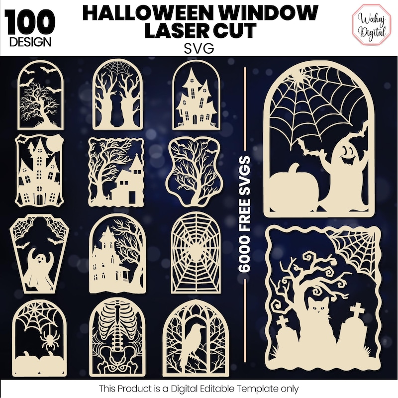 Halloween Window Dxf - Etsy