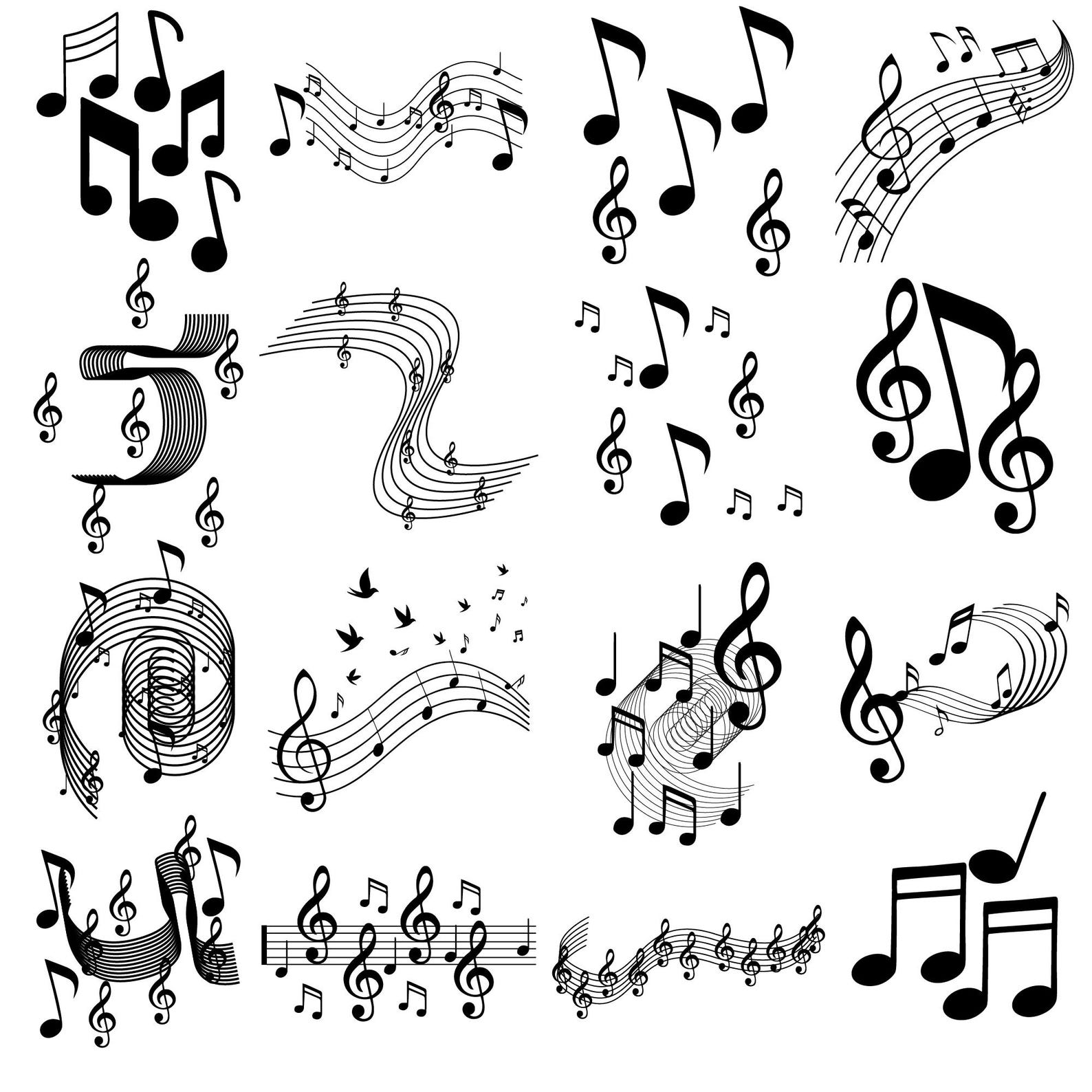 Music Notes SVG Bundle: Guitar, Treble Clef, Dancing Notes (digital ...