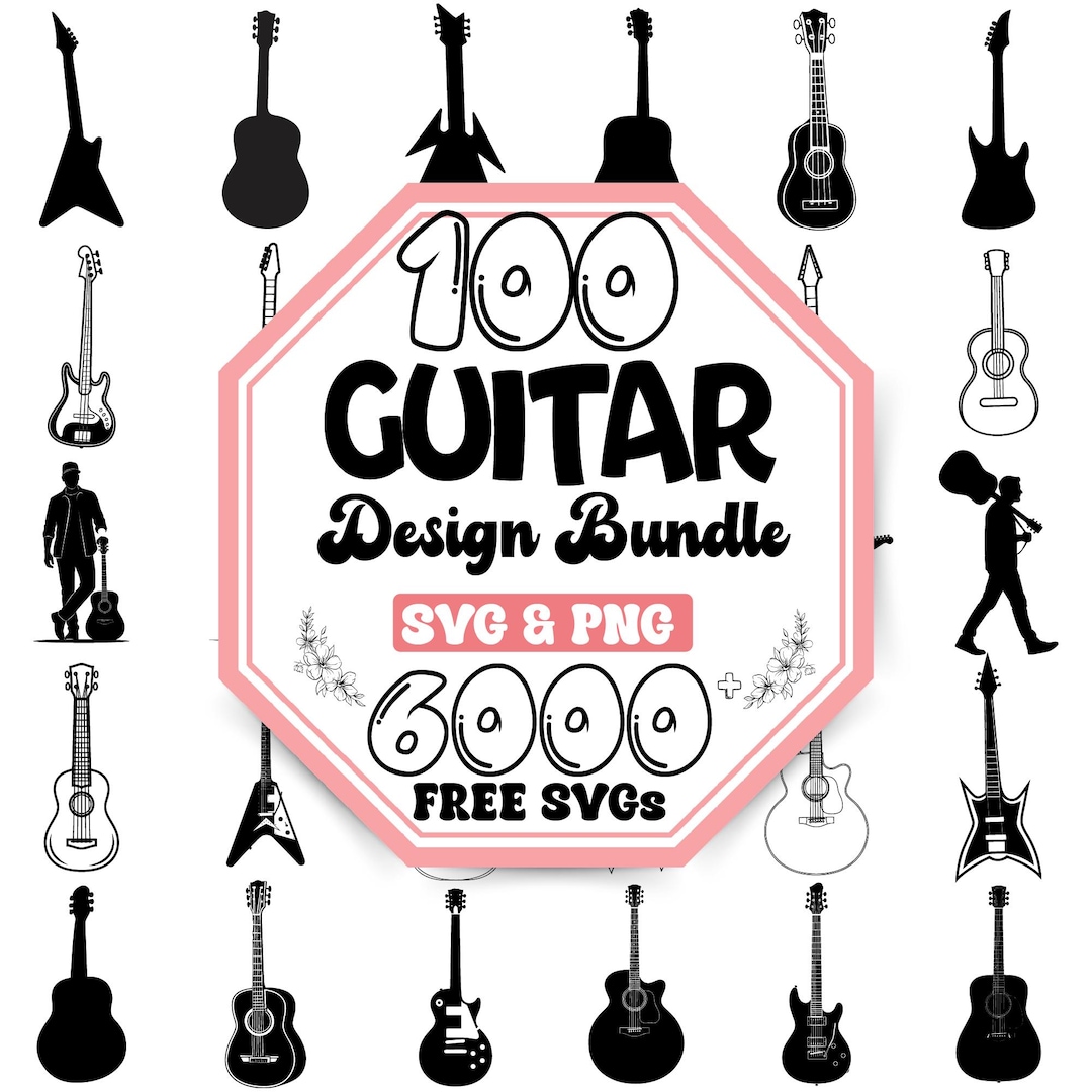 Guitar SVG Bundle | Music Instrument, Notes, Silhouette (digital ...