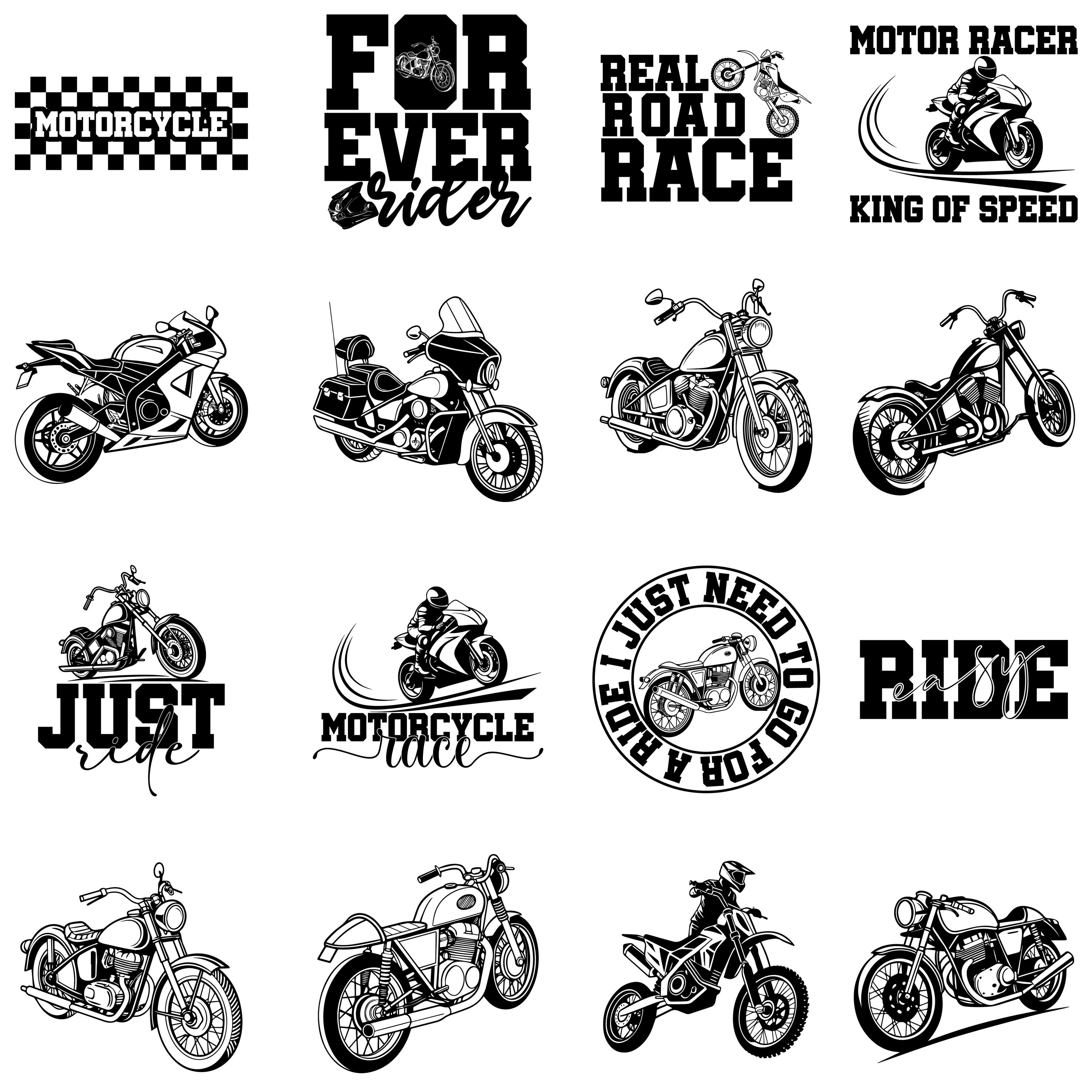 Motorcycle SVG Bundle: Biker, Chopper, Monogram Svg (digital Download ...