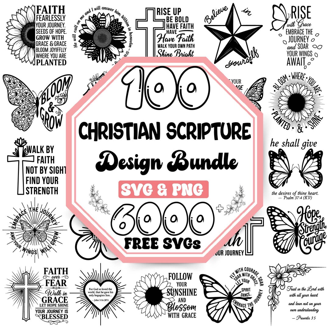 Christian Scripture Design Bundle | Bible Verse SVG & PNG (digital ...