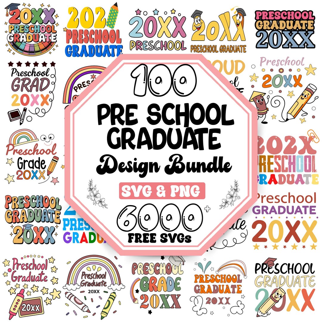 Preschool Graduate SVG Bundle: Kids Grad Celebration Designs (digital ...
