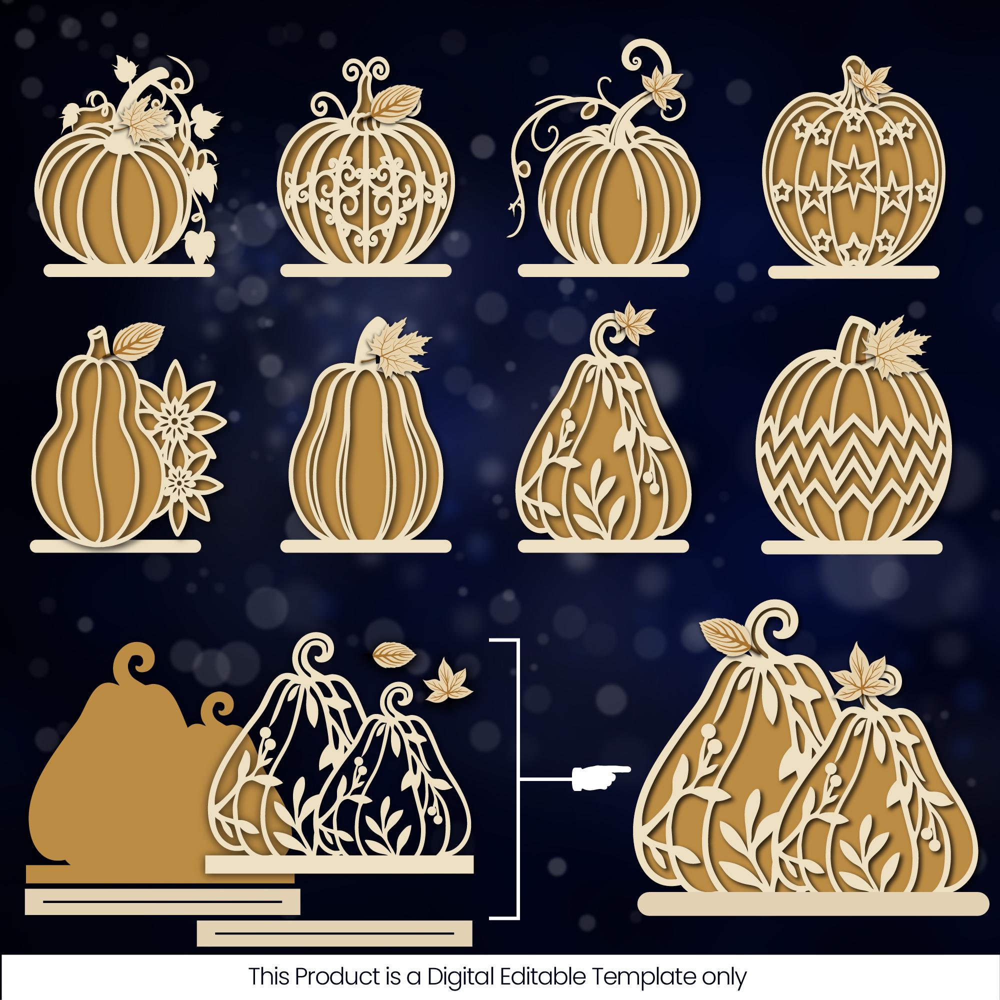 Fall Pumpkin Laser Cut SVG Bundle | Halloween Decor (digital Download ...