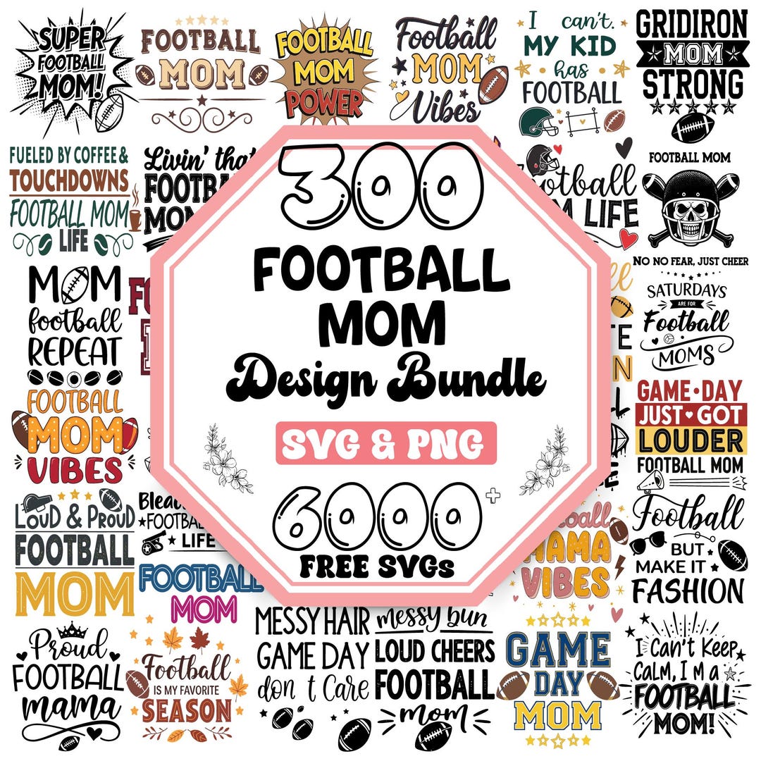 Football Mom Svg Bundle |funny Football Quotes Svg |sports Mom Life Svg ...
