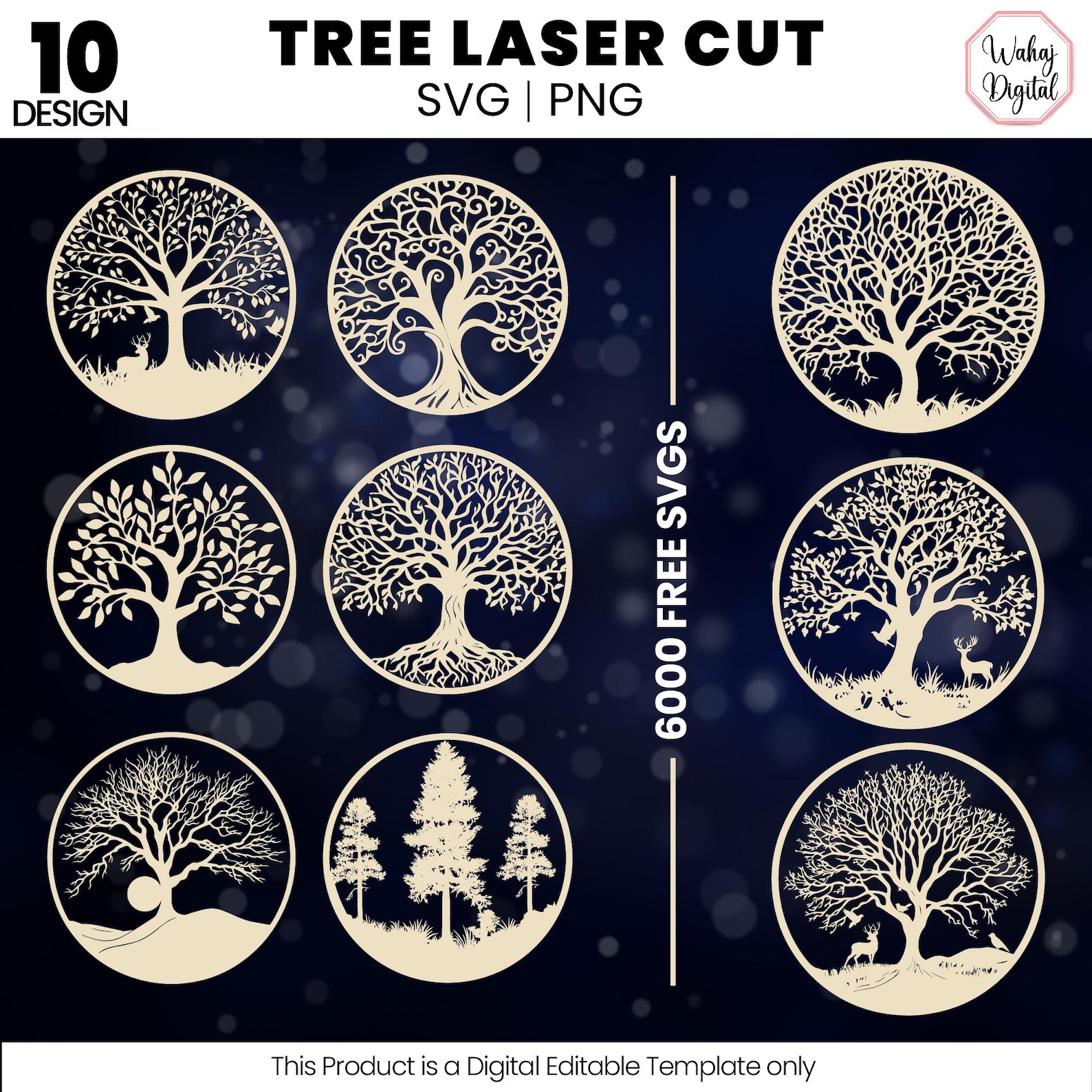 Tree Laser Cut Svg Bundle | Laser Cut Svg Files | Wood Laser Cutting ...