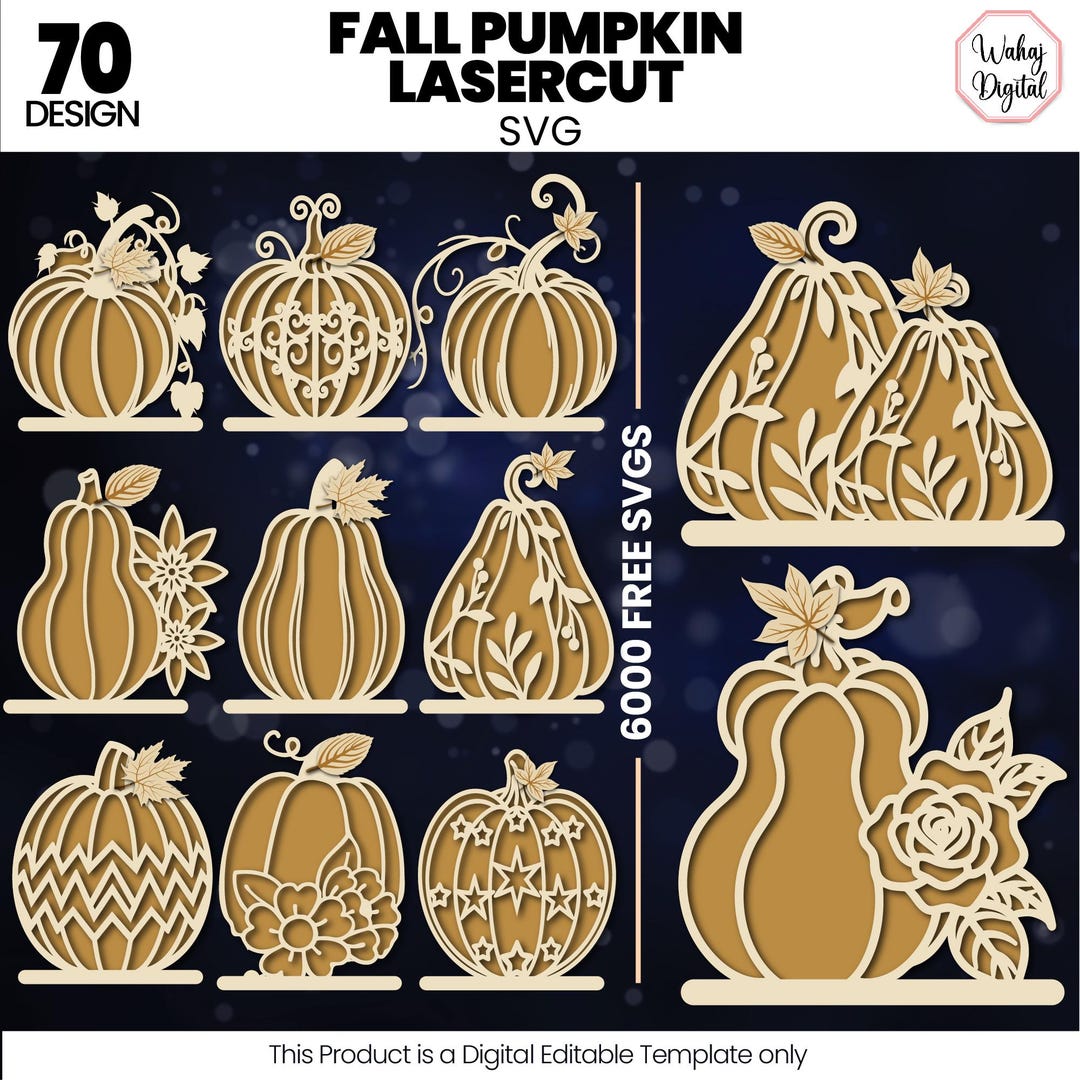 Fall Pumpkin Laser Cut SVG Bundle | Halloween Decor (digital Download ...