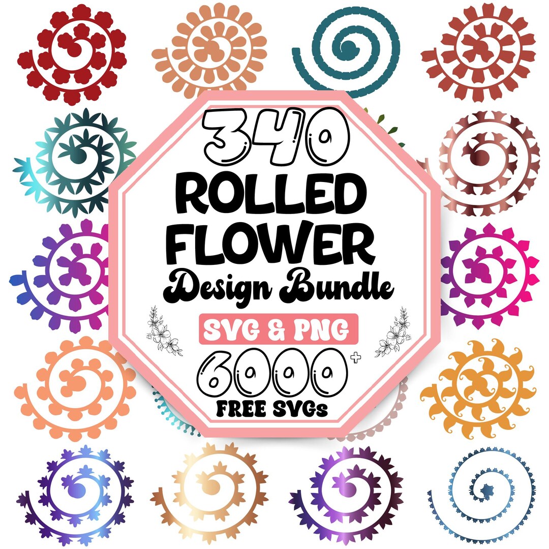 340 Rolled Flower SVG Bundle: Paper Flower Templates (digital Download ...