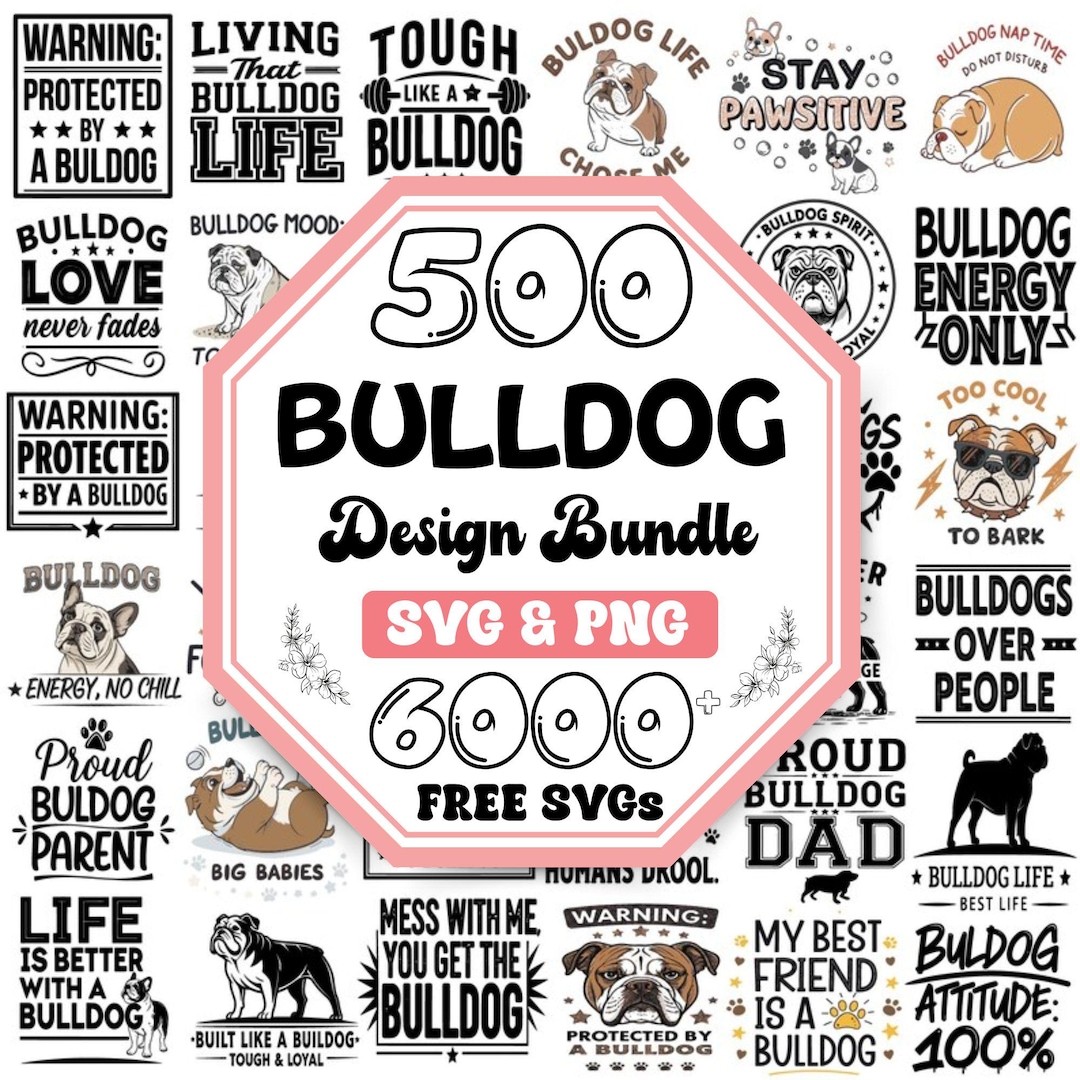Bulldog SVG Design Bundle: Pet Lover Graphics (digital Download) - Etsy