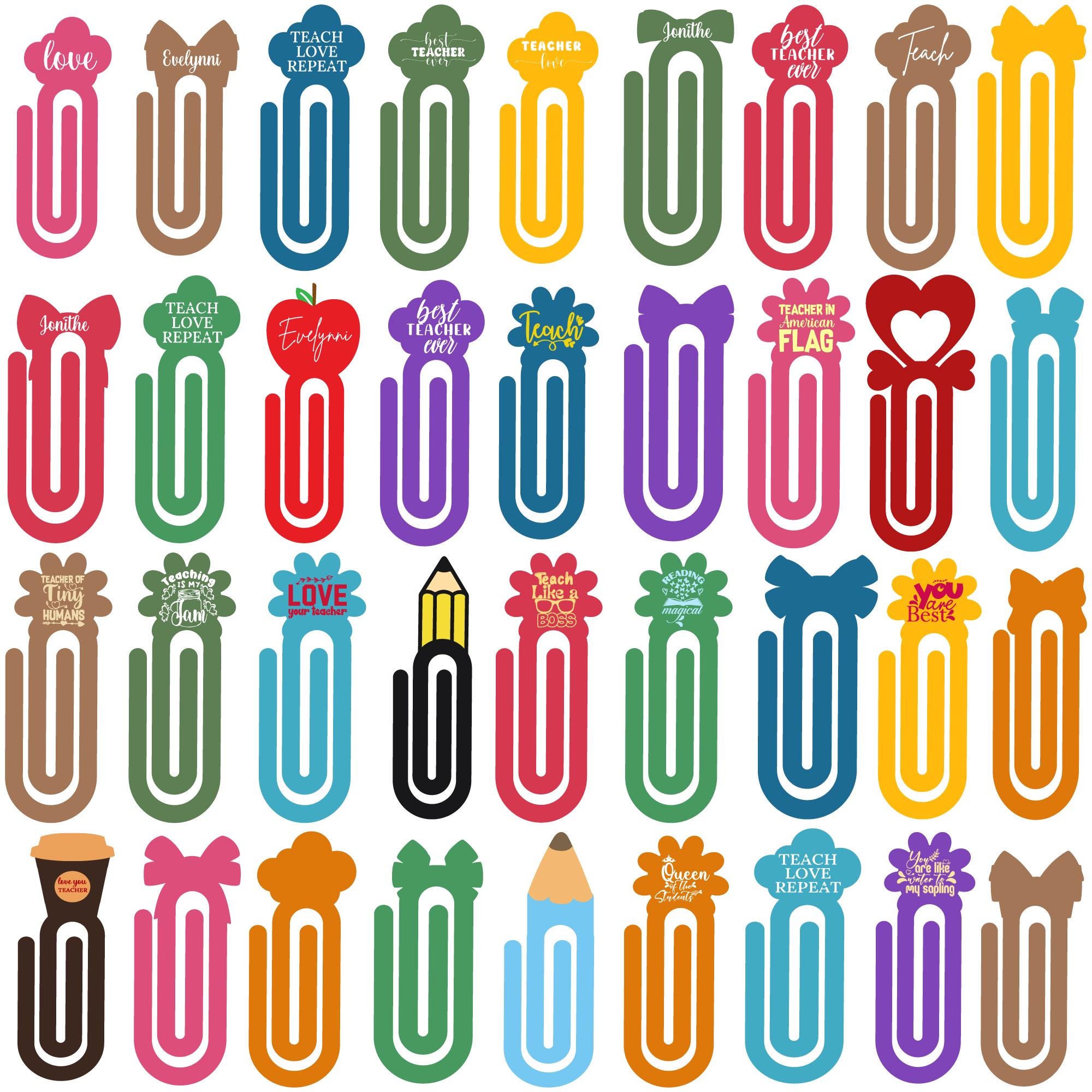 Jumbo Paper Clips SVG Bundle | Teacher Gift & School Desk Decor ...