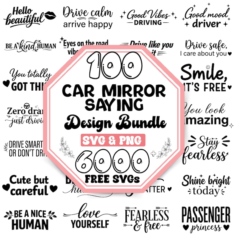 Car Mirror Sayings Svg - Etsy