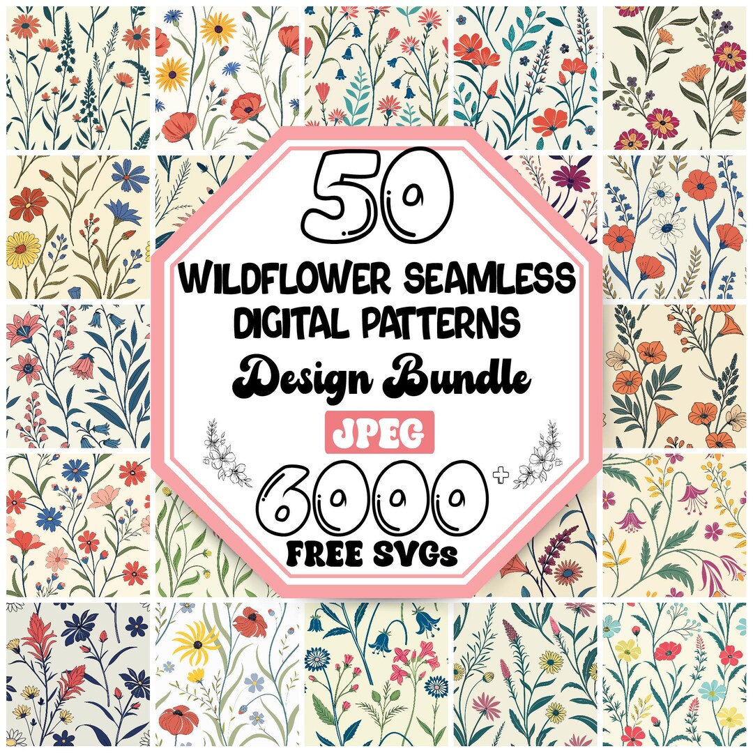 Wildflower Seamless Digital Pattern |crafting Digital Paper |wildflower ...
