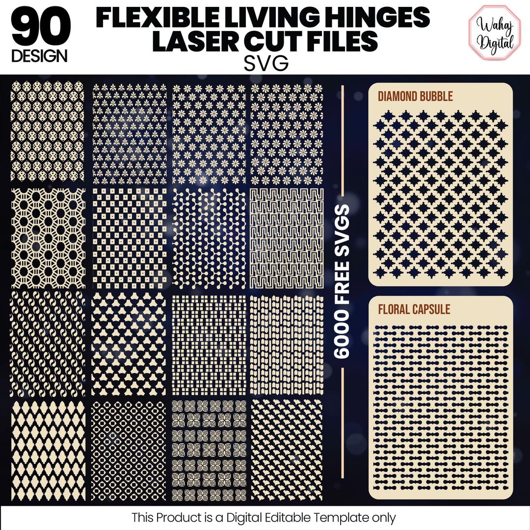 Flexible Living Hinges Laser Cut Files |custom Unique Flexible Hinge ...