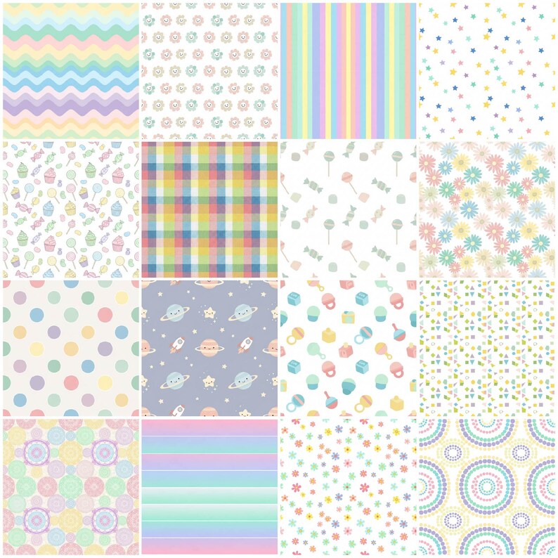 Pretty Baby Pastels Seamless Pattern Bundle |printable Digital Paper ...