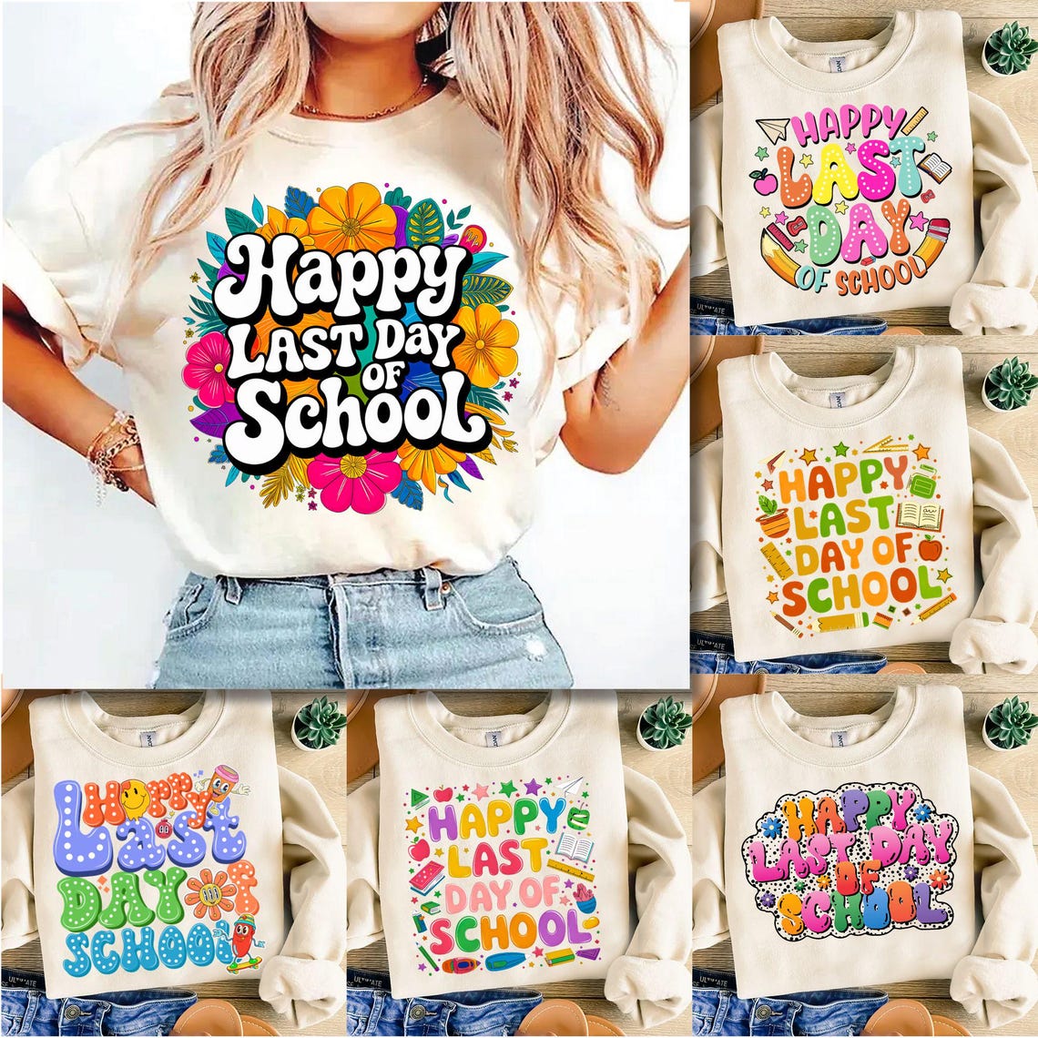 Happy Last Day of School PNG Bundle: Summer Break Clipart (digital ...