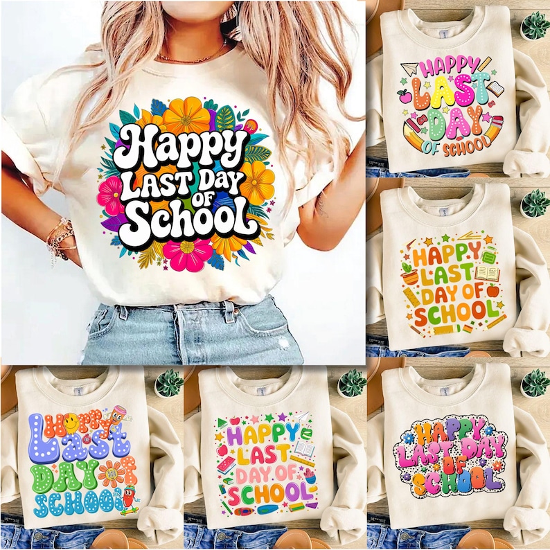 Happy Last Day of School Png Bundle |summer Break Clipart |doodle ...
