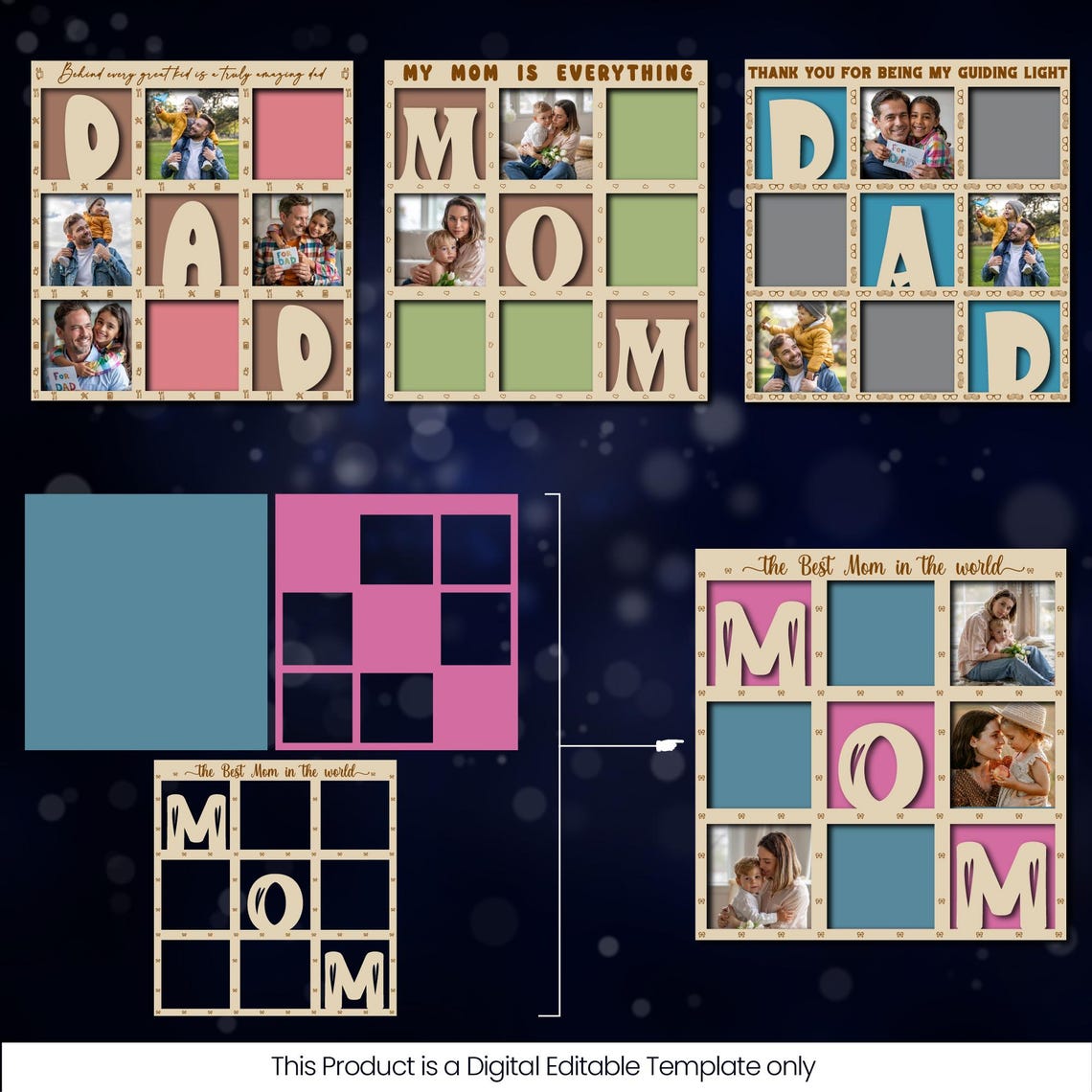 Laser Cut Mom & Dad Photo Frame SVG Bundle (digital Download) - Etsy