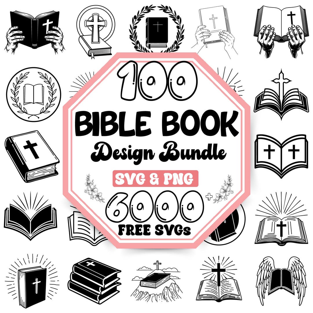Bible Book Svg Bundle |bible Book Silhouette Svg |christian Svg ...