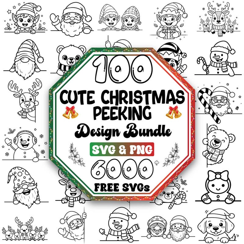 Cute Christmas Peeking - Etsy UK