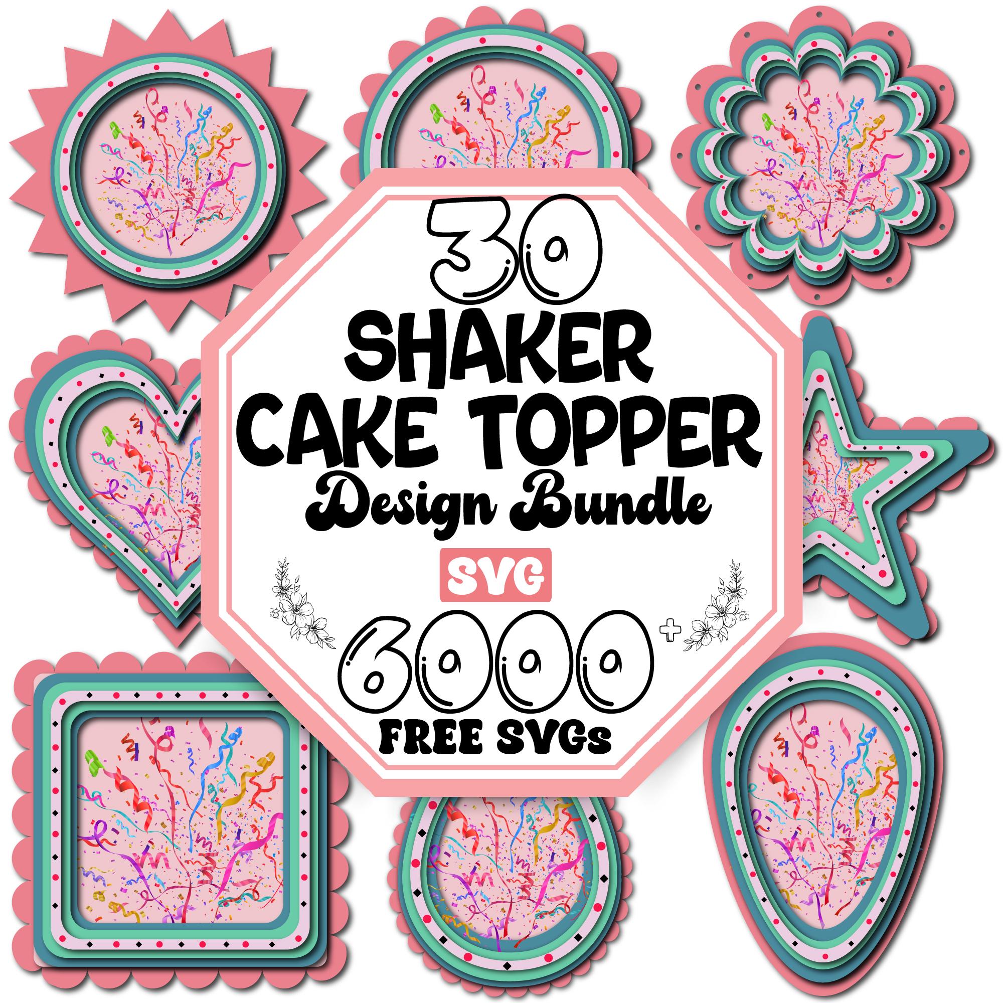 Shaker Cake Topper SVG Bundle: Layered Party Decor (digital Download ...