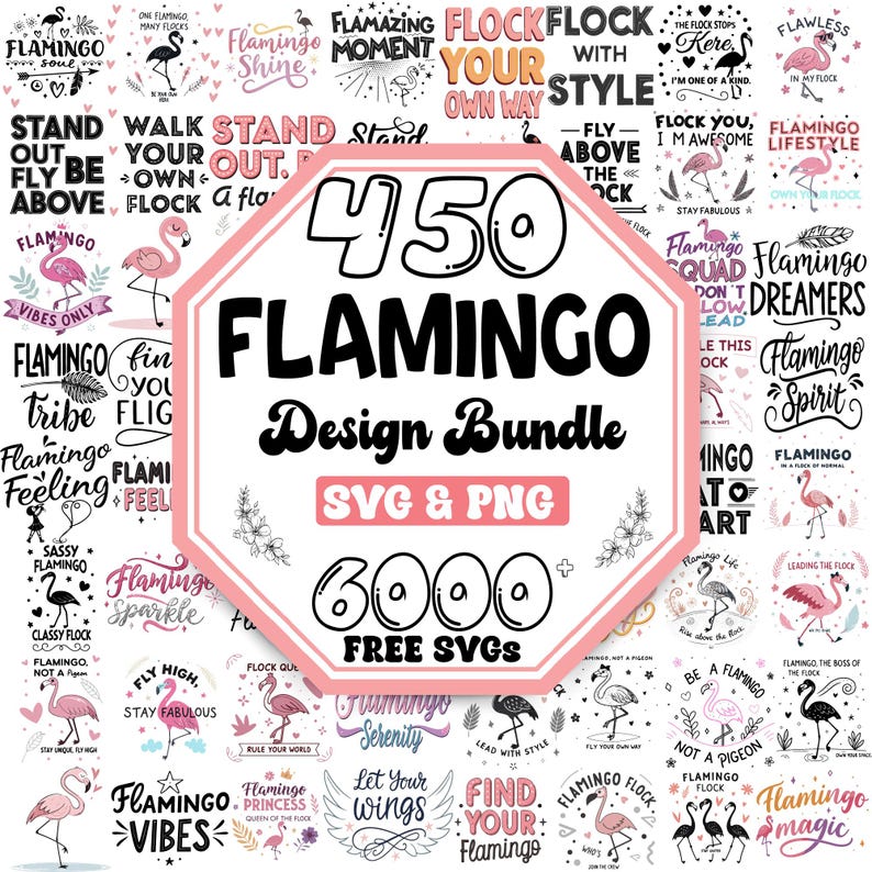 Flamingo SVG Design Bundle: Tropical Graphics (digital Download) - Etsy