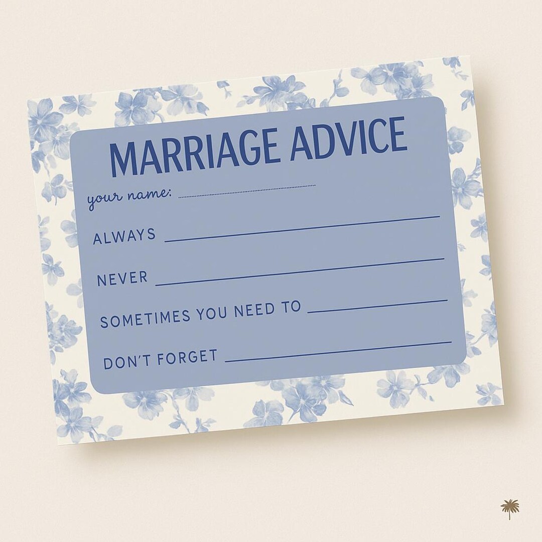 Editable Marriage Advice Cards – Printable Engagement Party and Bridal ...