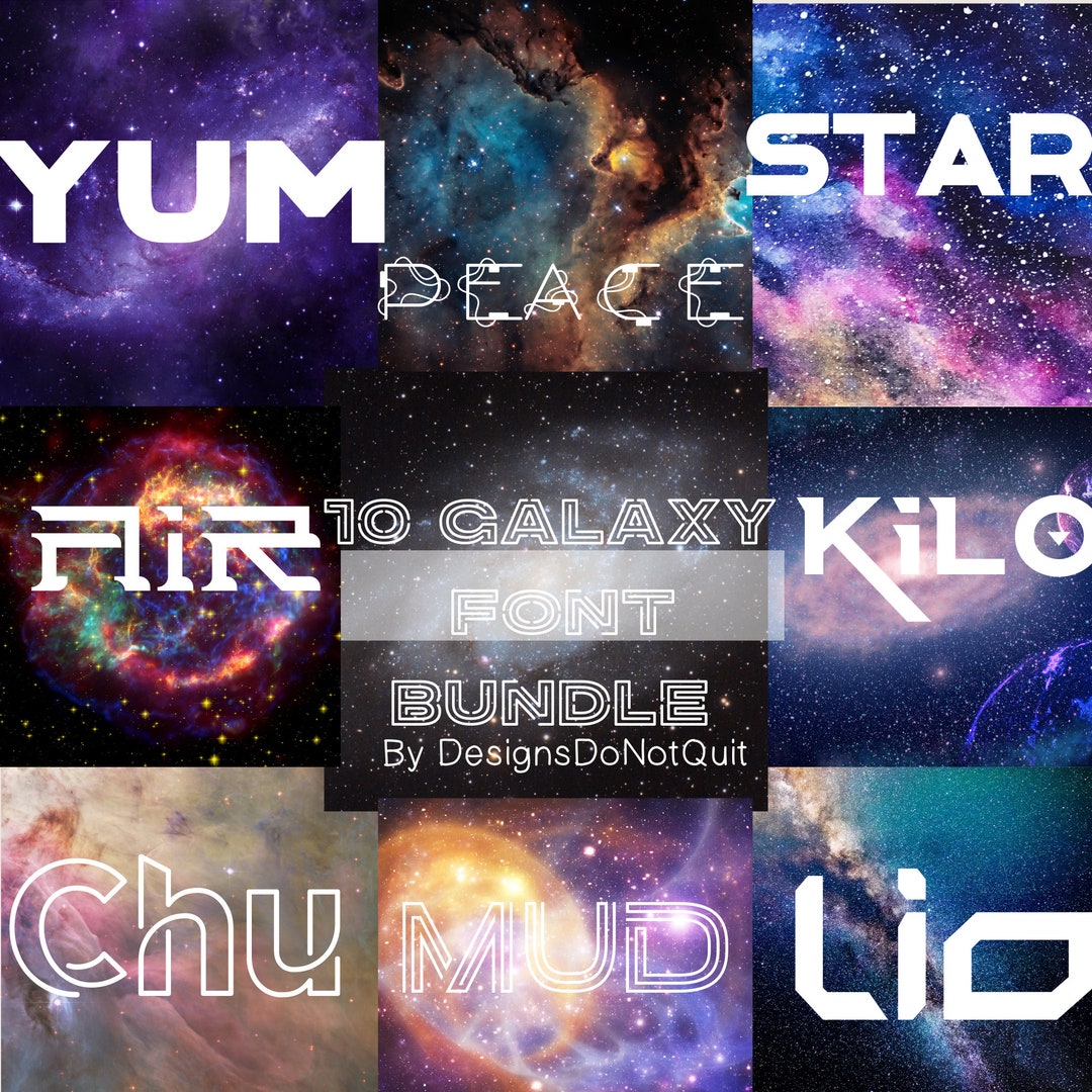9 Galaxy Font Bundle Canva Fonts, Circuit Fonts, Procreate Fonts ...