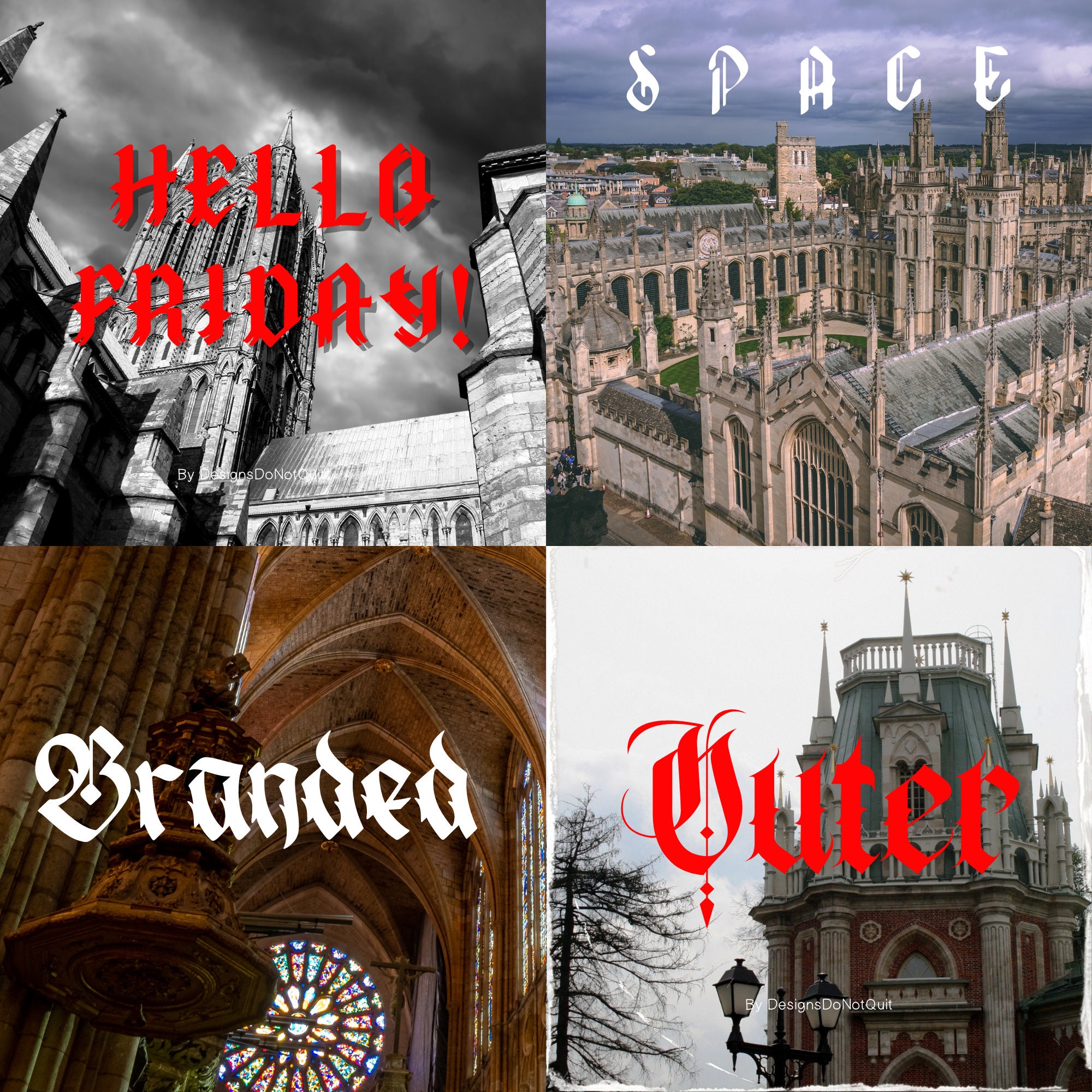 10 Gothic Font Bundle Canva Fonts, Circuit Fonts, Procreate Fonts ...