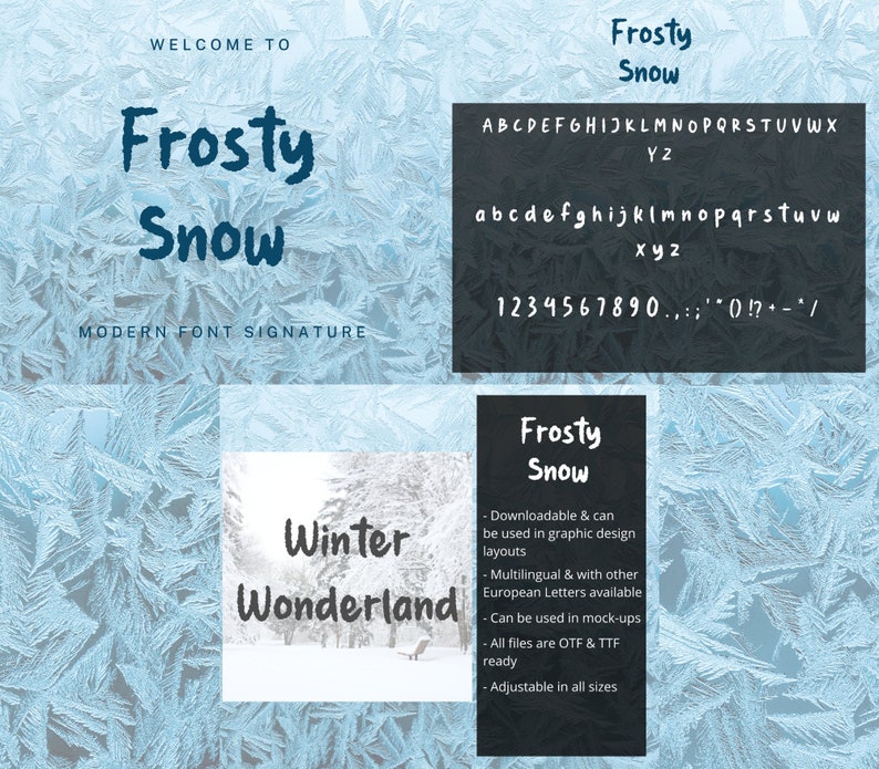 10 Snowflake Fonts Bundle Canva Fonts, Cricut Fonts, Procreate Fonts ...