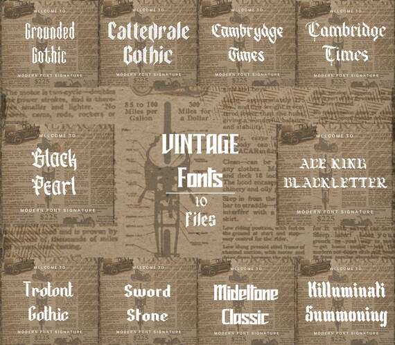 10 Gothic Fonts Bundle Canva Fonts Cricut Fonts Procreate - Etsy Australia