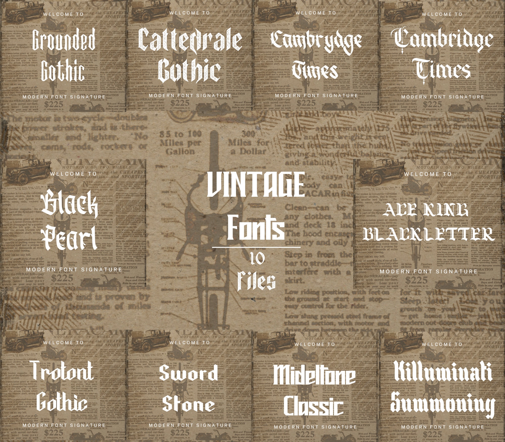 10 Gothic Fonts Bundle Canva Fonts, Cricut Fonts, Procreate Fonts ...
