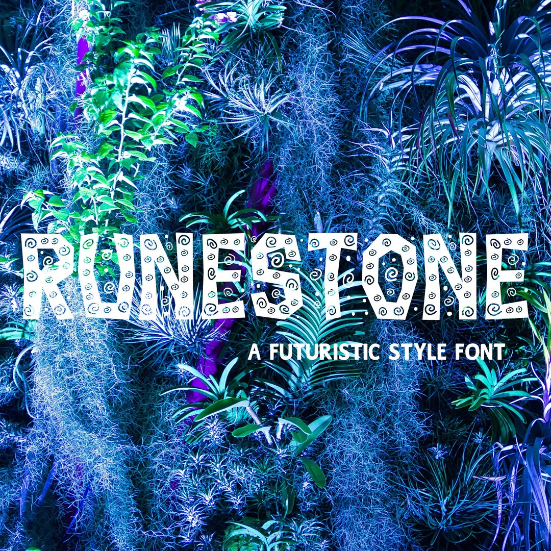 Runestone Font, Futuristic Font, Canva Font, Cricut Font, Procreate ...