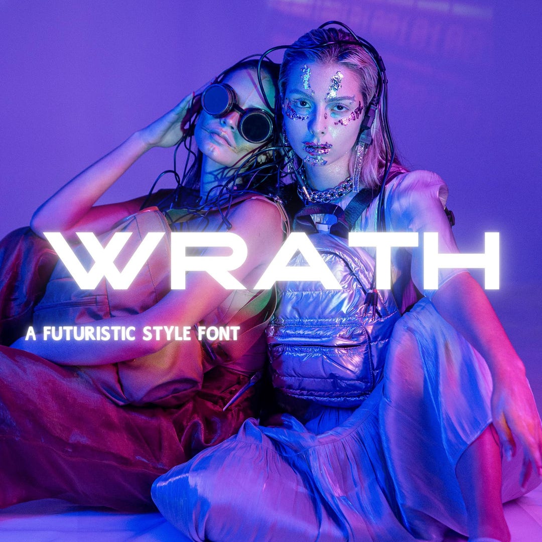 Wrath Font, Canva Fonts, Cricut Font, Procreate Font, Branding Font, Commercial Use, Neon Font ...